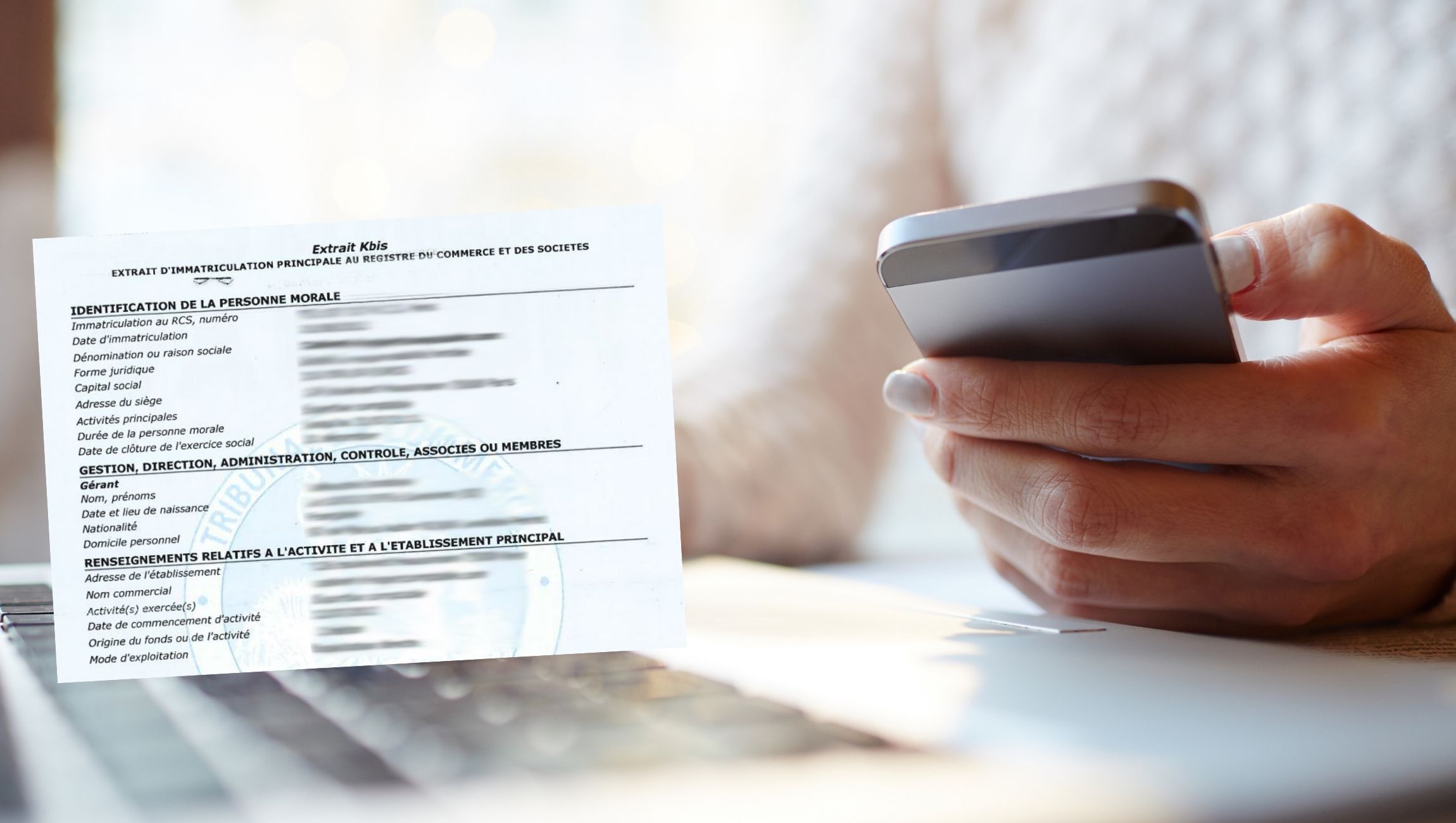 Extrait KBIS avec Monidenum